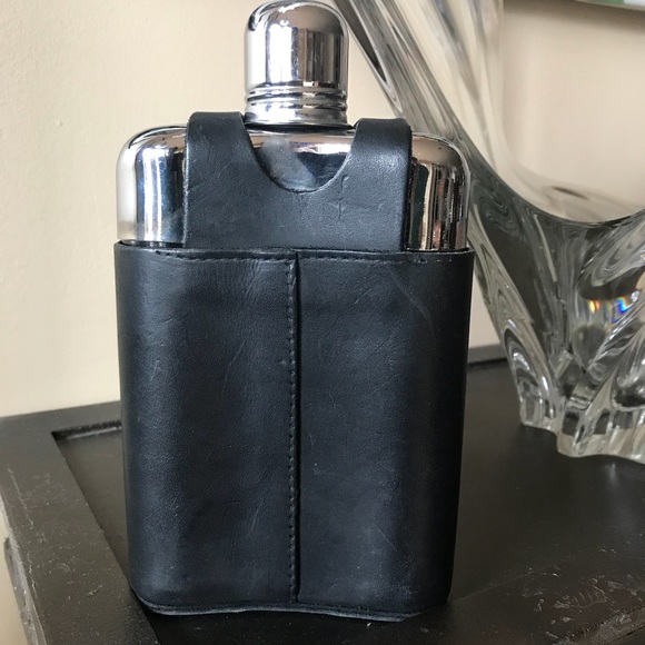 Dior | Accessories | Christian Dior Vintage Black Leather Flask | Poshmark